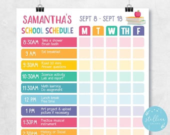Home School Schedule, Daily Weekly Subject Checklist, Homework ...
