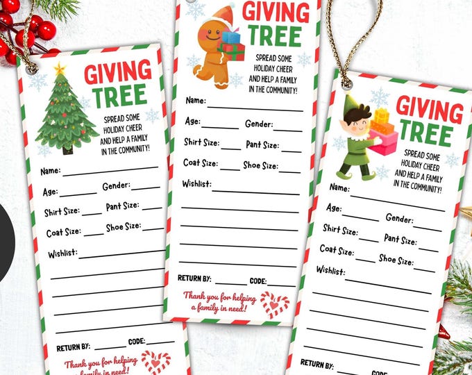 Giving Tree Gift Tag, Angel Tree Gift Tag, Gift Tag, Angel Tree ...