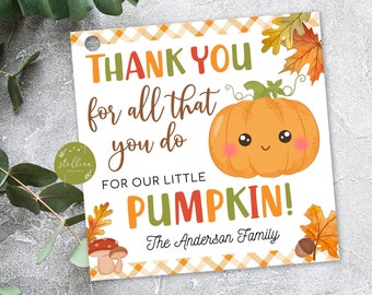 Little Pumpkin Thank You Tags - Etsy