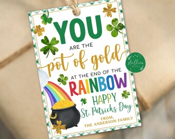 St. Patrick's Day Thank You Gift Tags, Teacher Staff Employee Nurse ...