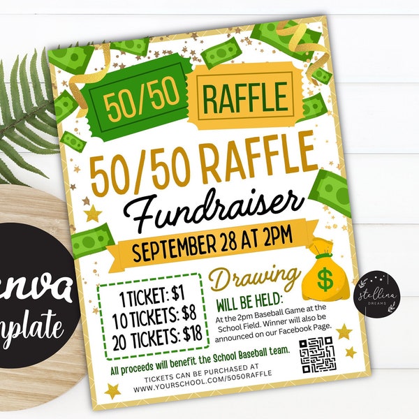 50/50 Raffle Sign - Etsy