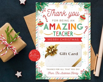 Christmas Gift Card Holder Printable, Thanks for Being an Amazing ...