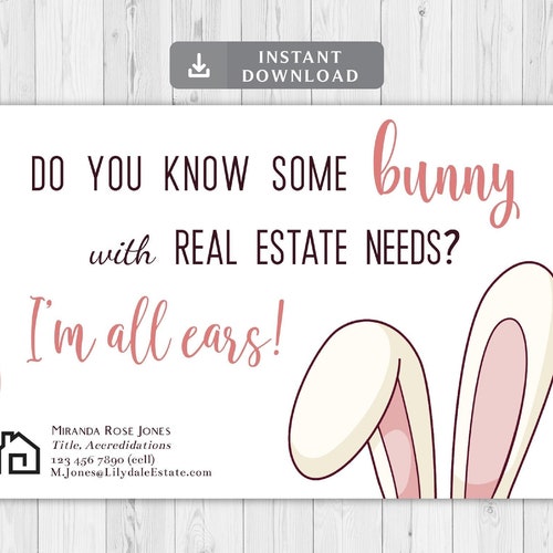 Easter Real Estate Pop by Hang Tag Editable PDF Business - Etsy