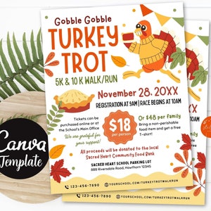 Turkey Trot Run Flyer - Etsy