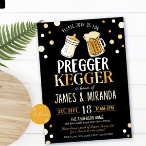 EDITABLE Pregger Kegger Invite, Baby Keg Party, A Diapers and Beer ...