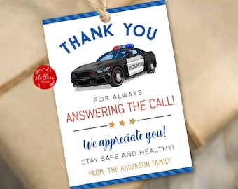 Firefighter Appreciation Gift Tag, Thank You Gift First Responder ...