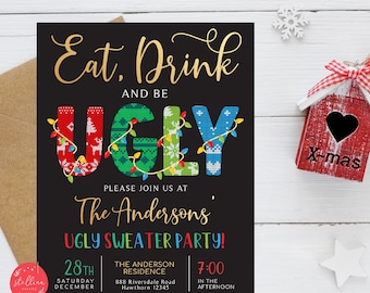 Tacky Sweater Invitation Ugly Sweater Invitation Tacky - Etsy