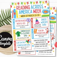 EDITABLE Read Across America Week Flyer | Printable Reading Spirit Week ...