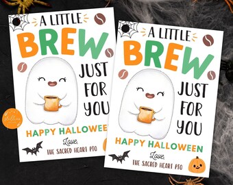 Halloween Coffee Appreciation Gift Tag, Teacher Staff Nurse Employee ...