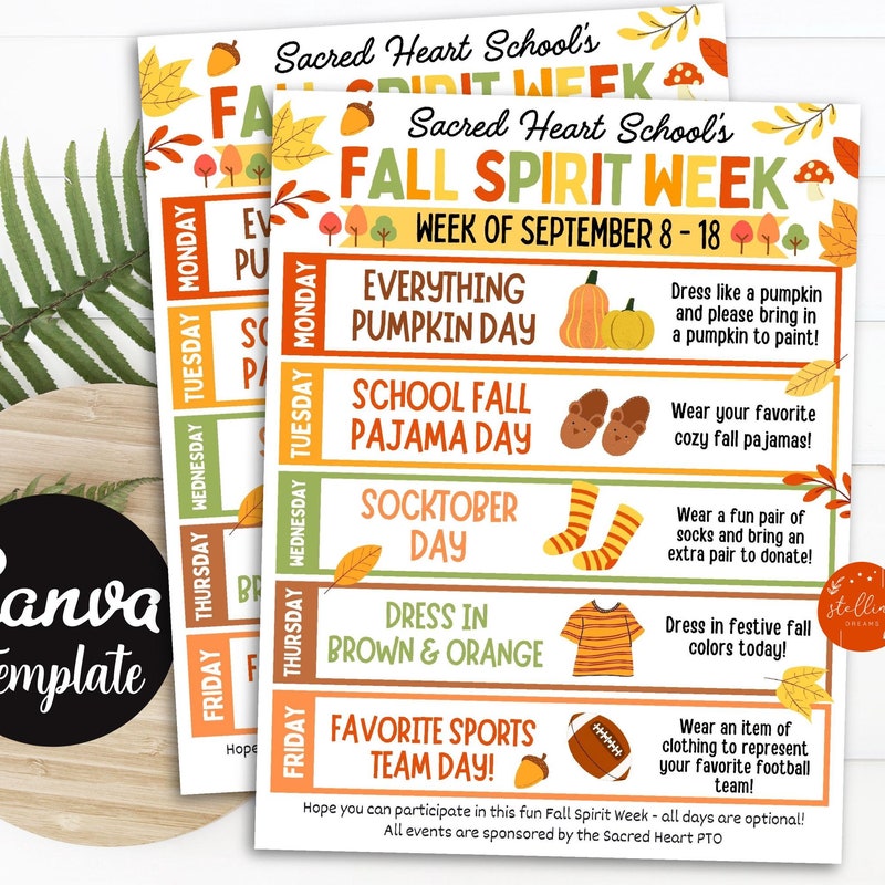 Holiday Spirit Week Flyer - Etsy