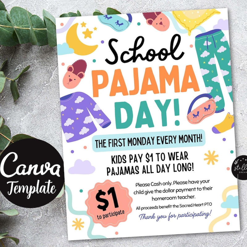 Pyjama Day Poster - Etsy Australia