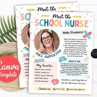 EDITABLE Meet the School Nurse Template, Meet Your Teacher Letter ...