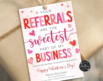 Valentine Realtor Gift Tags, Candy Sweetest Part of My Business You and ...