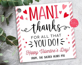 Valentine Nail Polish Gift Tags, Mani Thanks Girl Appreciation ...