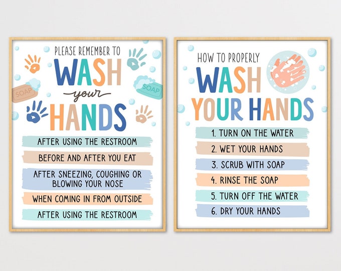 Wash Your Hands Bulletin Board Kit - Etsy Canada