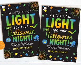 Halloween Gift Tags, Light for Your Halloween Night, Glow Stick Friend ...