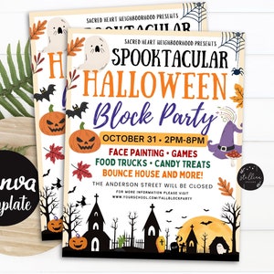 Editable Halloween Block Party Festival Harvest Flyer Printable ...