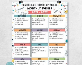 EDITABLE Monthly PTO PTA Flyer Printable Handout, School Year ...