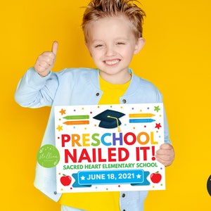 EDITABLE DATE Preschool Graduation Photo Prop, Last Day End of School ...