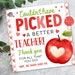Editable Teacher Apple Thank You Gift Tags Couldn't Have Picked Better ...
