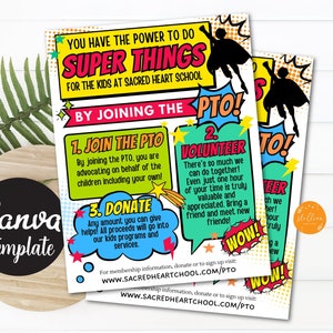 Editable PTO PTA Recruitment Flyer, Fundraiser Printable Handout, Why ...