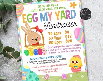 Easter Egg My Yard Fundraiser Flyer, Printable Invite Spring Egg Hunt ...