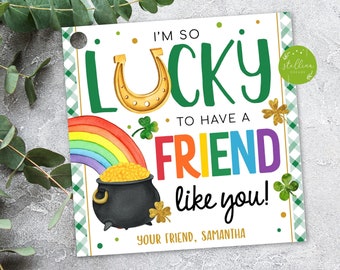 St. Patrick's Day Gift Tags, Lucky to Have a Teacher Like You Shamrock ...
