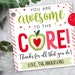 Teacher Apple Gift Tags You Are Awesome to the Core Teacher | Etsy