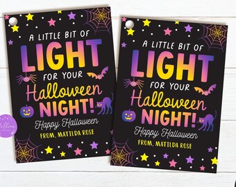 Halloween Gift Tags, Light for Your Halloween Night, Glow Stick Friend ...