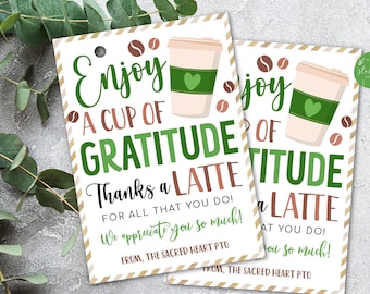 Coffee Gift Tag, Teacher Staff Employee School Appreciation Week ...