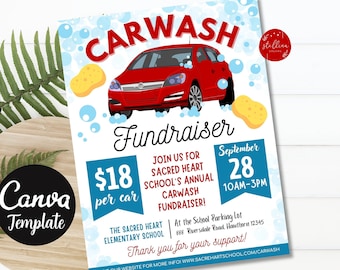 Car Wash Fundraiser Flyer, Editable Car Wash Template, Pto Church ...