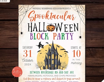 Fall Block Party Invite: Harvest Festival, Halloween (printable Flyer ...