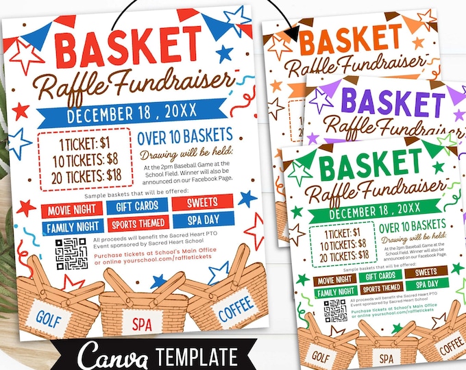 50/50 Raffle Ticket Fundraiser Flyer, Split the Pot Raffle Fundraiser ...