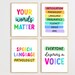 Speech Therapy Poster, Raibow Bright Set of 4 Speech Therapy Room Decor ...