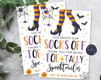 Sock Gift Tags Staff, Mani Pedi Gift, Toe-tally Amazing Teacher Staff ...