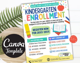 EDITABLE School Enrollment Registration Flyer, Printable PTA PTO Flyer ...