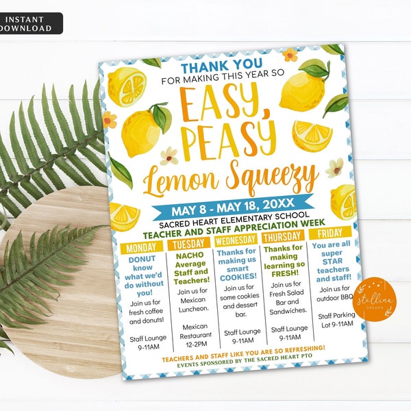 Staff Appreciation Lemon Theme - Etsy