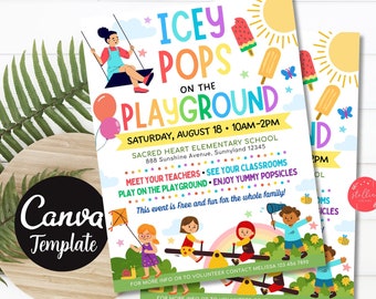 Popsicles on the Playground Flyer, Back to School Meet the Teacher ...