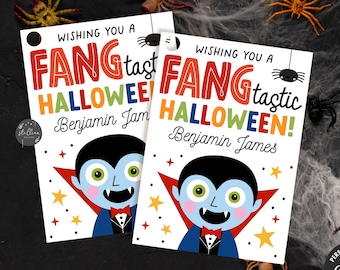Fang-tastic Halloween Gift Tags, Halloween Birthday Favor Tags ...