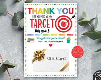 EDITABLE Gift Card Holder, Thanks for Keeping Me on Target, Printable ...