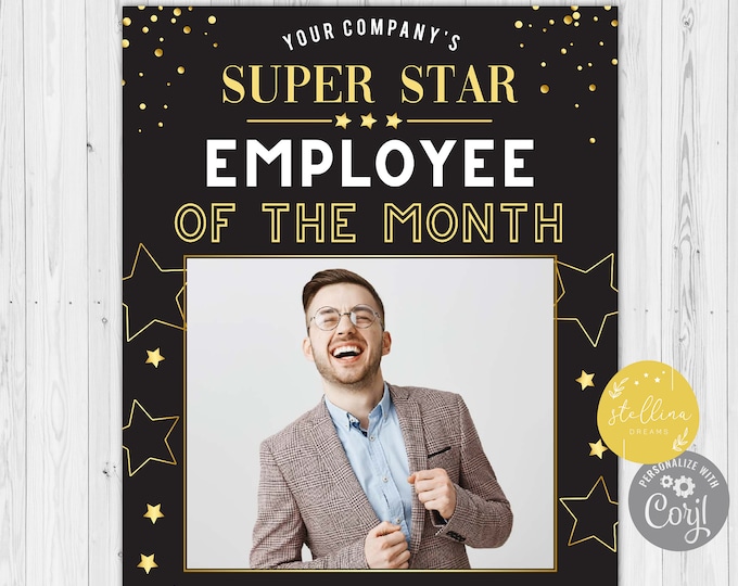 Employee of the Month Printable, Office Sign, Office Printable, Boss ...
