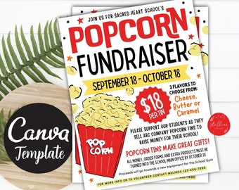 EDITABLE Popcorn Fundraiser Template - Etsy