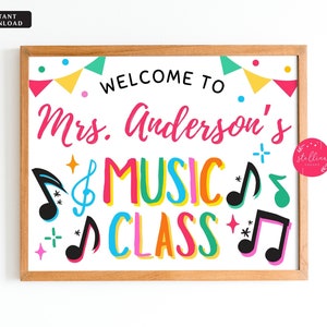 Editable Music Teacher Classroom Door Sign, Classroom Decor, Custom ...