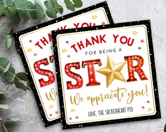 Appreciation Gift Tags, You Are a Star, Teacher Appreciation Week ...