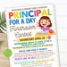 Principal for a Day Contest Fundraiser Flyer, Printable Handout, School ...