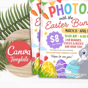 Editable Photos With the Easter Bunny Flyer, Church Community ...