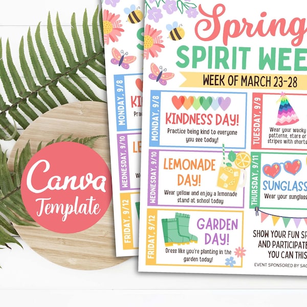 Holiday Spirit Week Flyer - Etsy