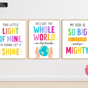 Children's Bible Songs Art, Scripture Art Printable Wall Art Bible ...