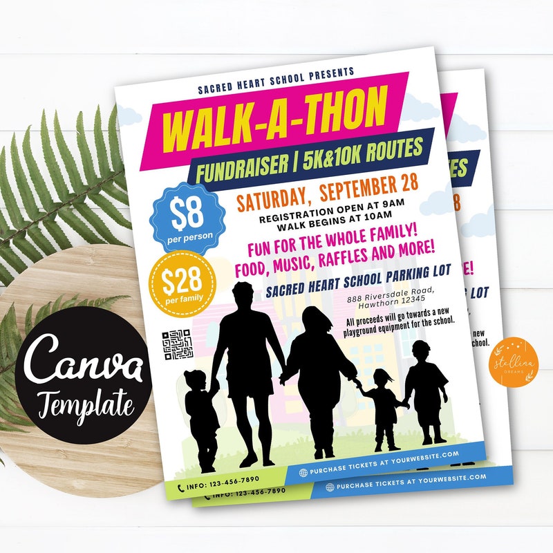 Walk a Thon Flyer - Etsy