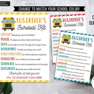 Editable Bus Driver's Survival Kit Gift Tags, National Bus Driver ...